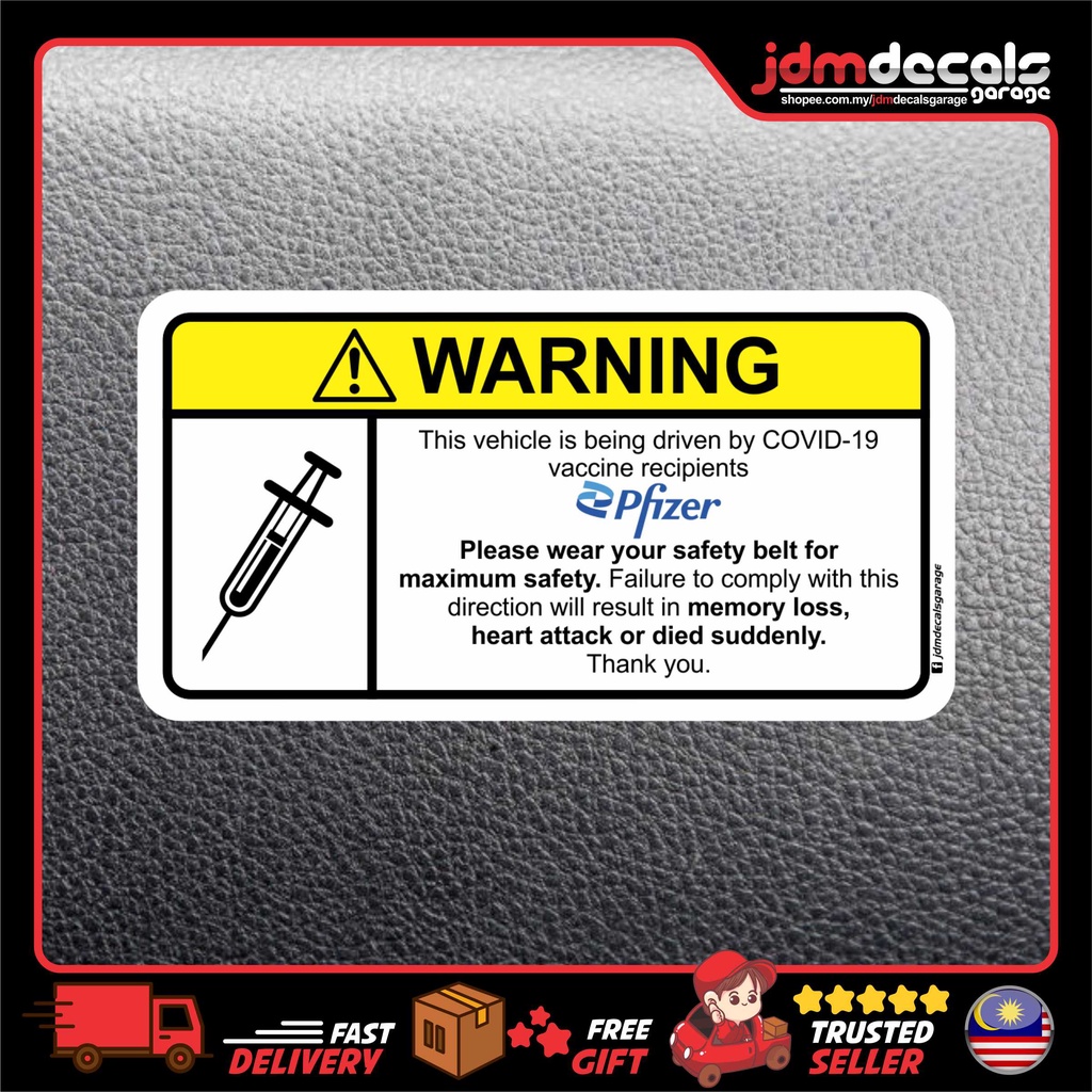 COVID-19 Funny Warning Sticker - Pfizer AstraZeneca Sinovac | Shopee ...