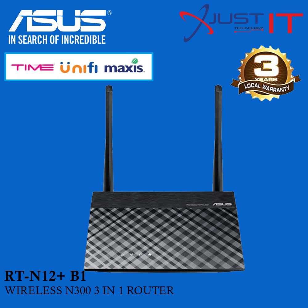Asus 3 In 1 Rt-N12-B1 Wireless N300 Router | Shopee Malaysia