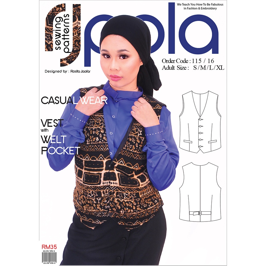 POLA PAKAIAN VEST WOMEN 115 RJPOLA rosita jaafar | Shopee Malaysia