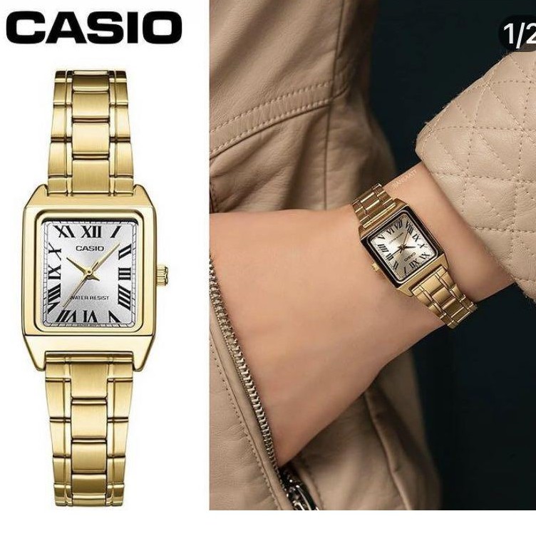 CASIO ORIGINAL GOLD STAINLESS STEEL FASHION ANALOG WATCH FOR WOMEN LTP-V007G-9B | Shopee Malaysia