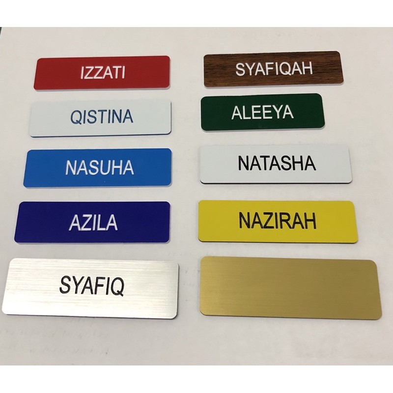 Name Tag Engraved PIN & MAGNET LaserMas Sekolah, Pejabat dan lain-lain ...