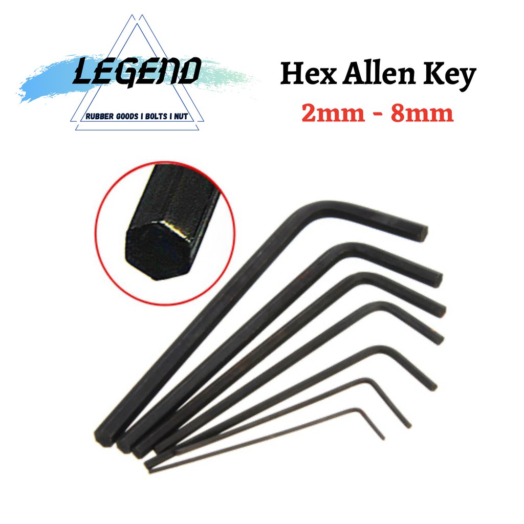 LEGEND 1.5mm 2mm 2.5mm 3mm 4mm 5mm 6mm 8mm Short Arm Allen Key Wrenches ...