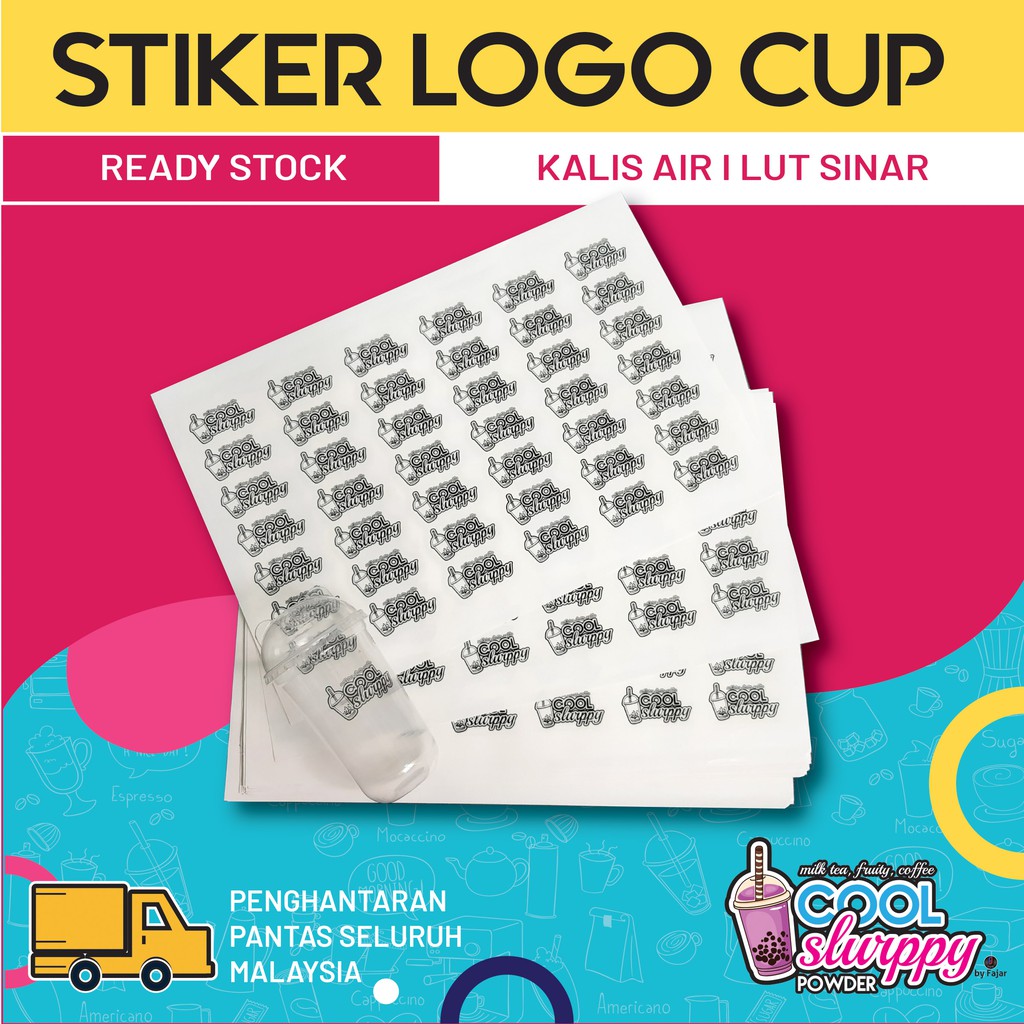 [READY STOCK] Transparent Cup Sticker Label Cool Slurppy 100PCS ...
