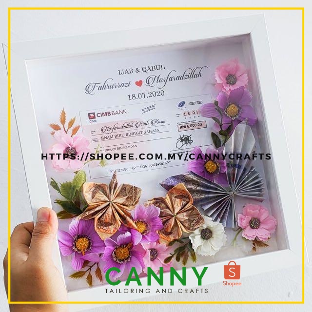 FRAME KAYU MAS KAHWIN , FRAME DUIT HANTARAN / FLOWER FRAME FOR DIY WITH ...