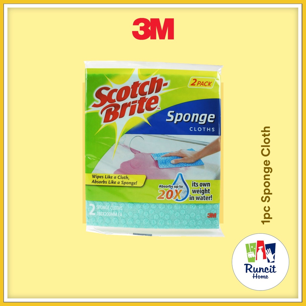 3M Scotch Brite Sponge Cloth / Kain Span (2 Pcs/Pack) | Shopee Malaysia