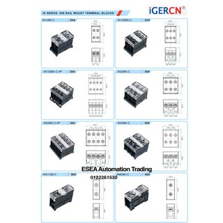 IN SERIES Terminal block Din rail (IN12BK/IN13BK/IN20BK/IN30BK/IN411S ...