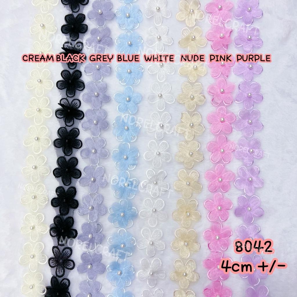 1METER[8042]FLOWER LACE/RENDA BUNGA/3D FLOWER LACE/ RENDA BUNGA 3D ...