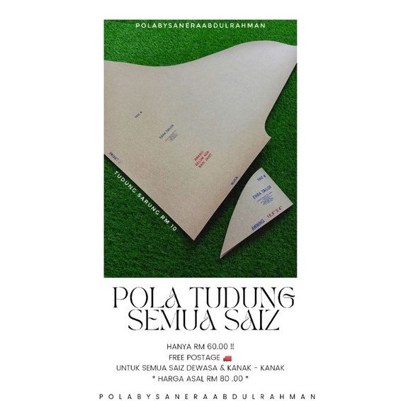 [ PAKEJ FULL SIZE ] Pola Tudung Sarung | Shopee Malaysia