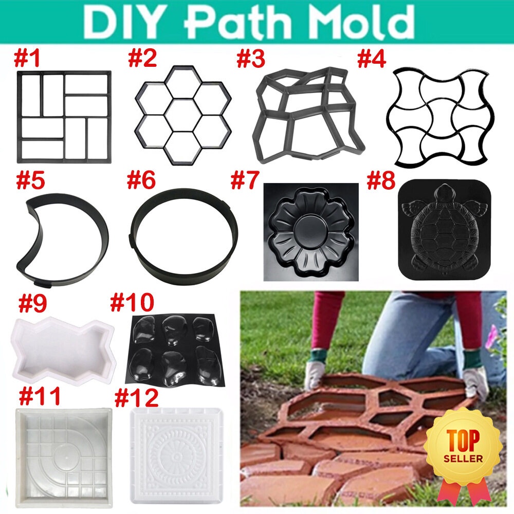 Acuan Simen Square DIY Paving Plastic Mould Simulation Concrete Brick ...