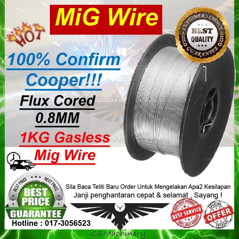(100% Cooper) 1KG 0.8MM Flux Cored Gasless MiG Wire / MiG CO2 Wire ...