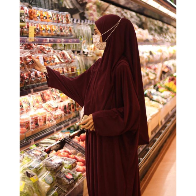 Ghaisan ABAYA DS (A set Of The Same khimar) | Shopee Malaysia