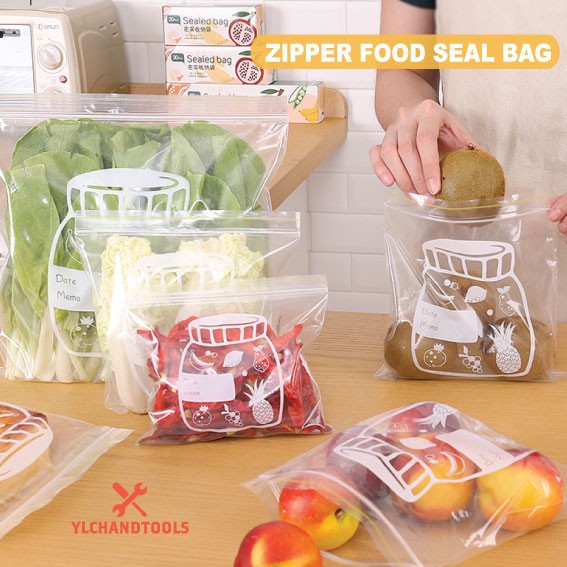 🔥READY STOCK🔥 Food Ziplock Reusable Fresh Keeping Zipper Bags Freezing ...