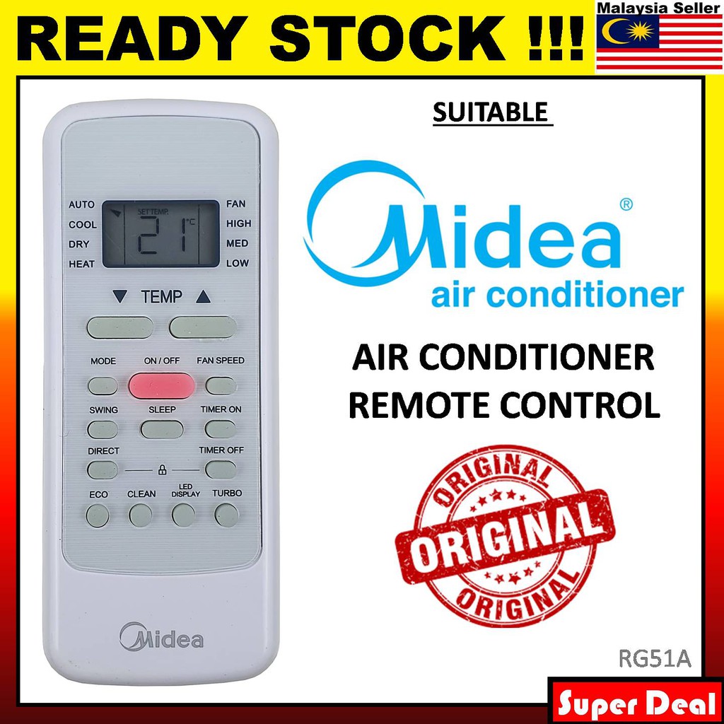 [ORIGINAL] MIDEA Air Cond Aircond Air Conditioner Remote Control ...