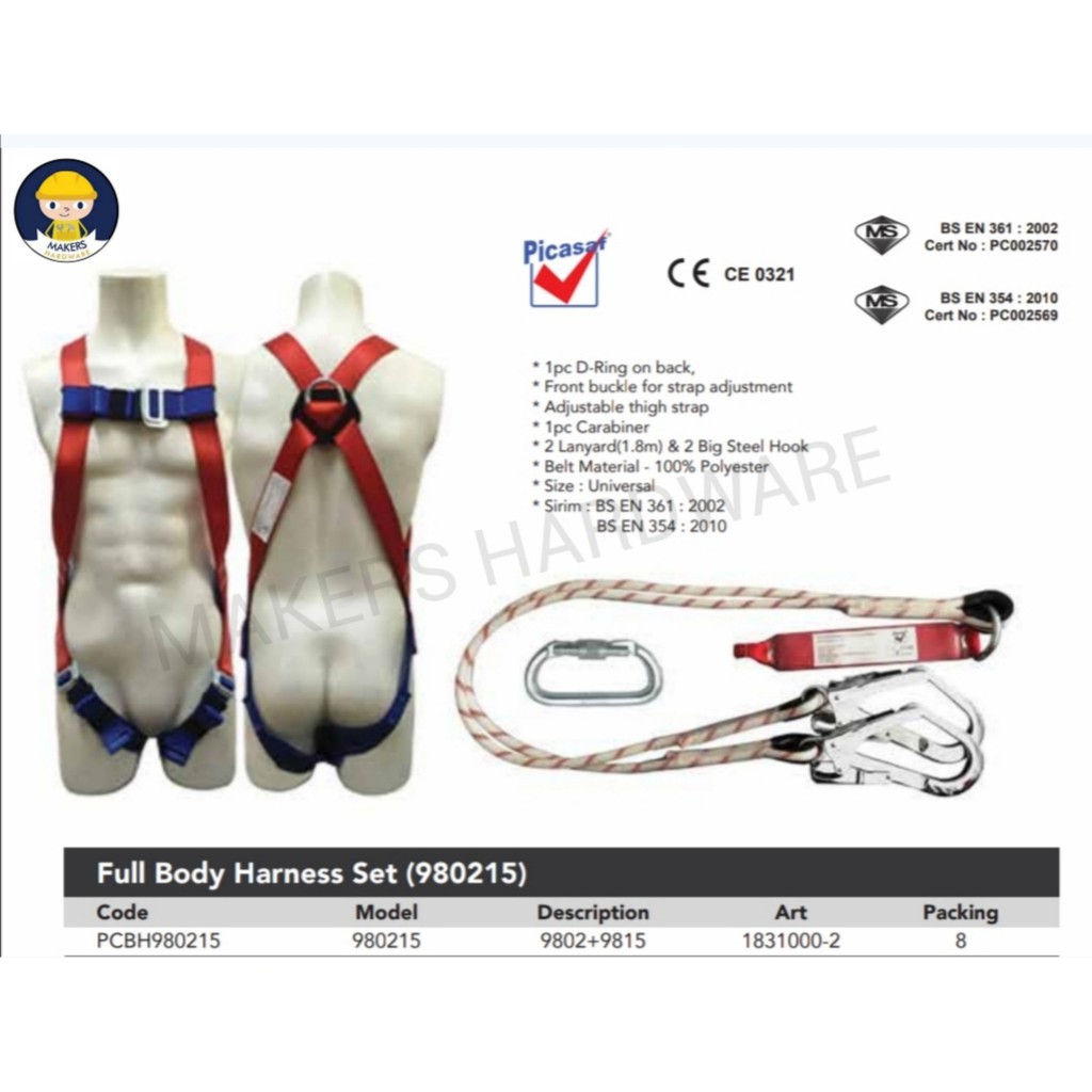 FULL BODY SAFETY HARNESS [SIRIM & CE 0321 CERTIFIED] | Shopee Malaysia
