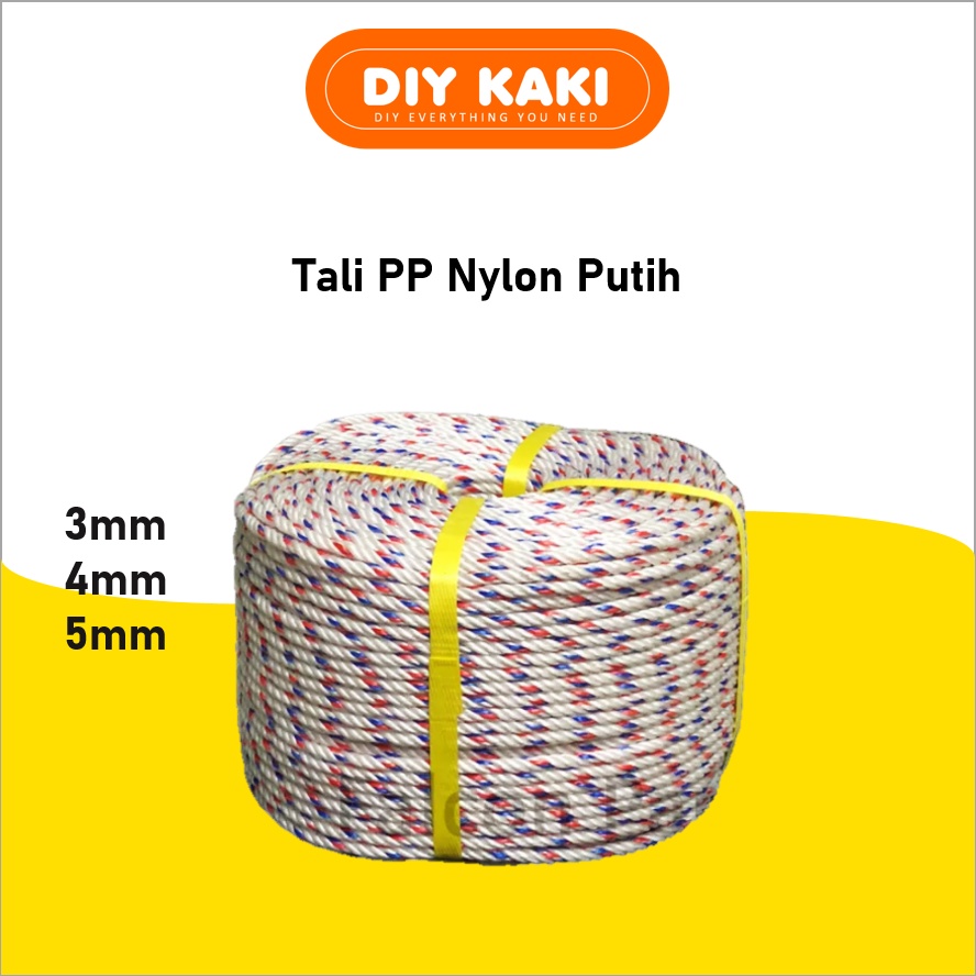(1KG) 3mm - 16mm PP Rope | Polypropylene Rope | Tali Nylon PP Putih ...