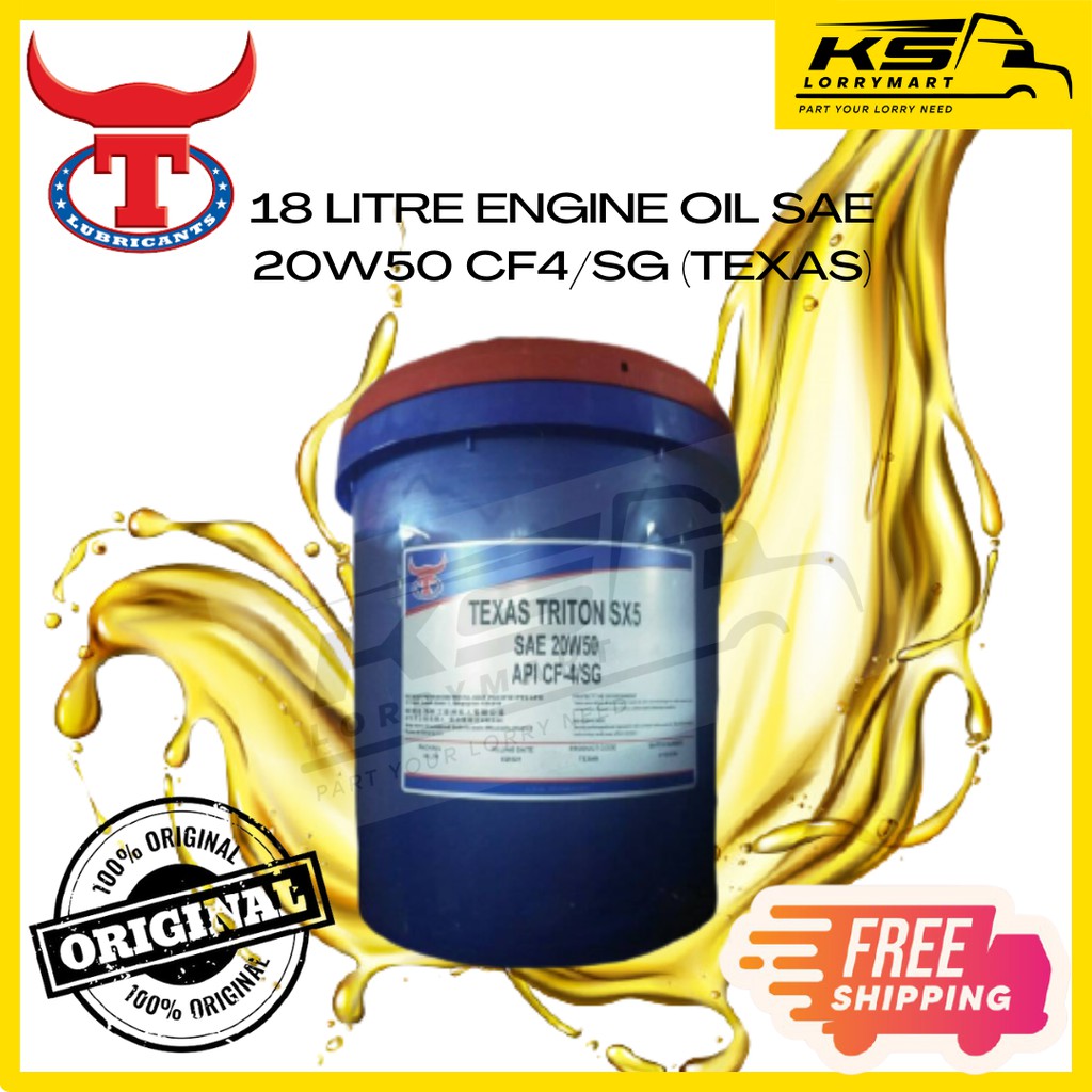 KS 18 LITRE ENGINE OIL/MOTOR OIL/MINYAK HITAM SAE 20W50 CF4/SG (TEXAS ...