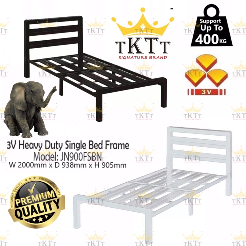 TKTT 3V Jevon Heavy Duty Single Bed Frame Super Base Powder Coating Steel Divan Frame Katil Besi ...