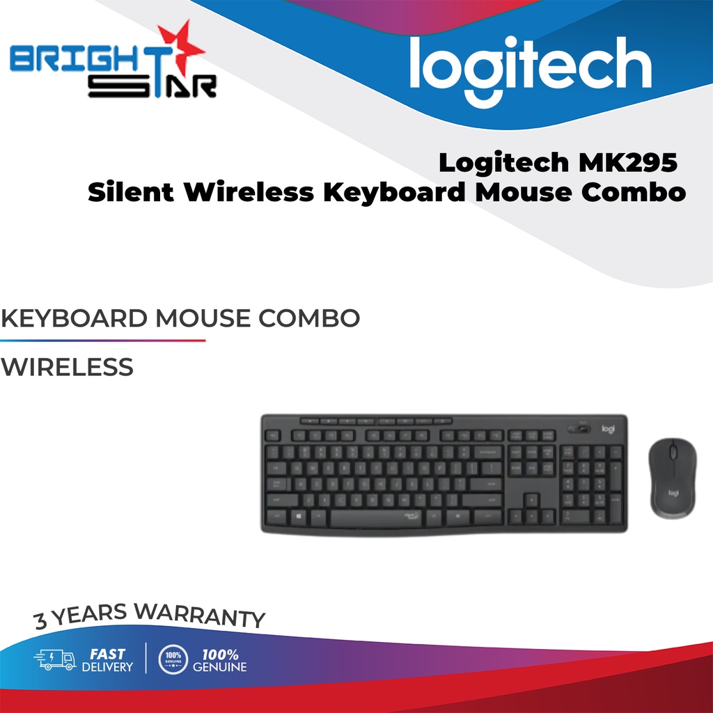 LOGITECH MK295 SILENT WIRELESS KEYBOARD+MOUSE COMBO / USB RECEIVER ...