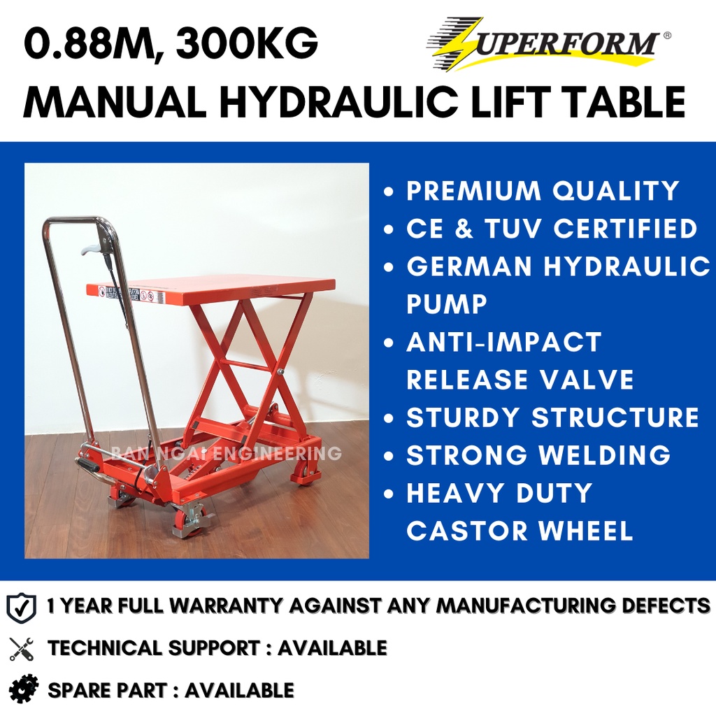 SUPERFORM 300 kg Hydraulic Table Truck Multi-function Steel Lift Table ...