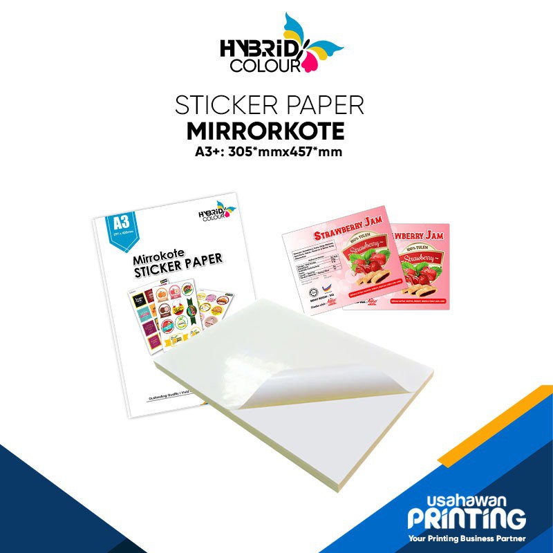 STICKER MIRROCOTE A3+ (305MMX407MM) LASER PRINT DAN ART PIGMENT PRINTER ...