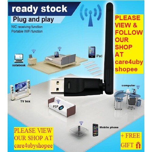 MyTV (DVB-T2) DECODER / LAPTOP / PC WIRELESS USB WIFI RECEIVER / DONGLE / ADAPTER WITH BUILT-IN ...