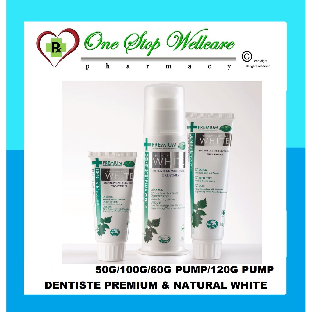 DENTISTE PREMIUM & NATURAL WHITE TOOTHPASTE 50G /100G /60G PUMP /120G ...