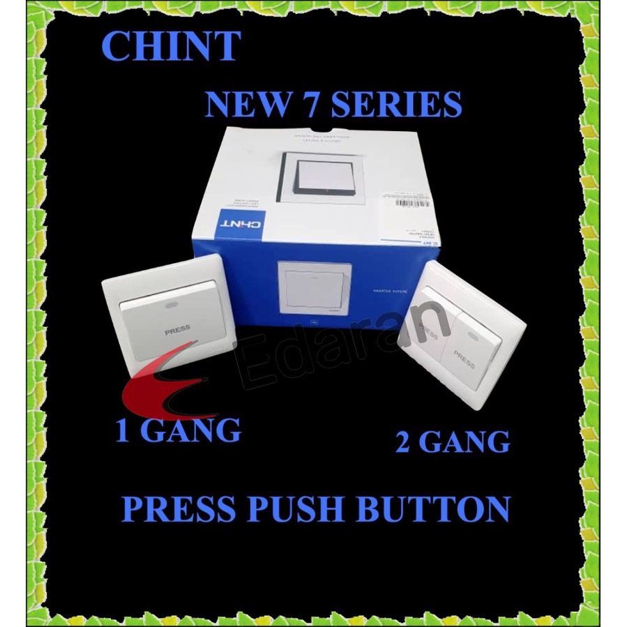 CHINT NEW7- PRESS PUSH BUTTON SWITCH - (1 GANG AND 2 GANG) | Shopee ...