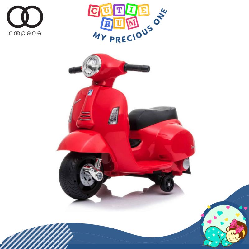 KOOPERS Original Mini Vespa 6V Electric Ride On Pepper Red Tutu Pink ...