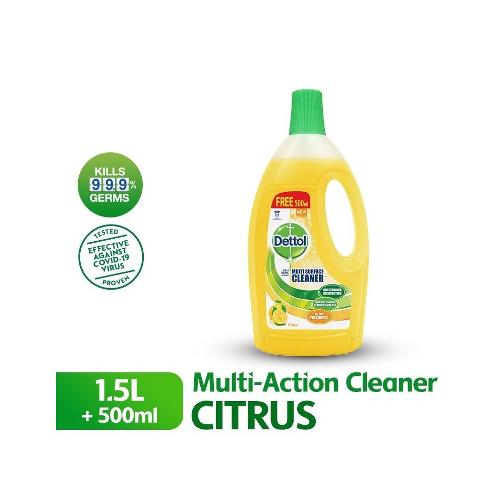 Dettol Multi Action Cleaner (1.5L) Free 500ml | Shopee Malaysia