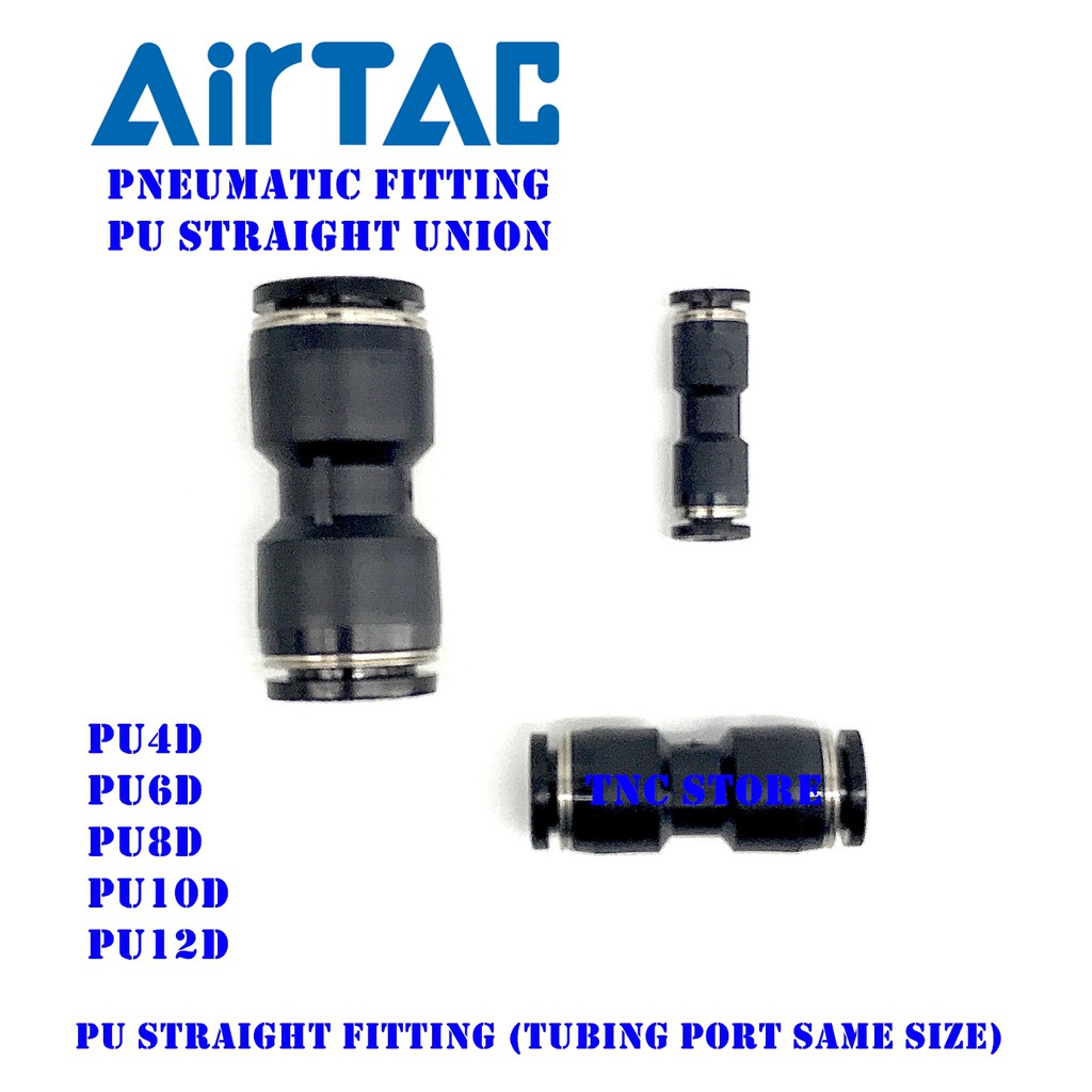 AirTac Pneumatic Fitting PU Straight Union PU4D PU6D PU8D PU10D PU12D Air Fitting SMC Valve ...