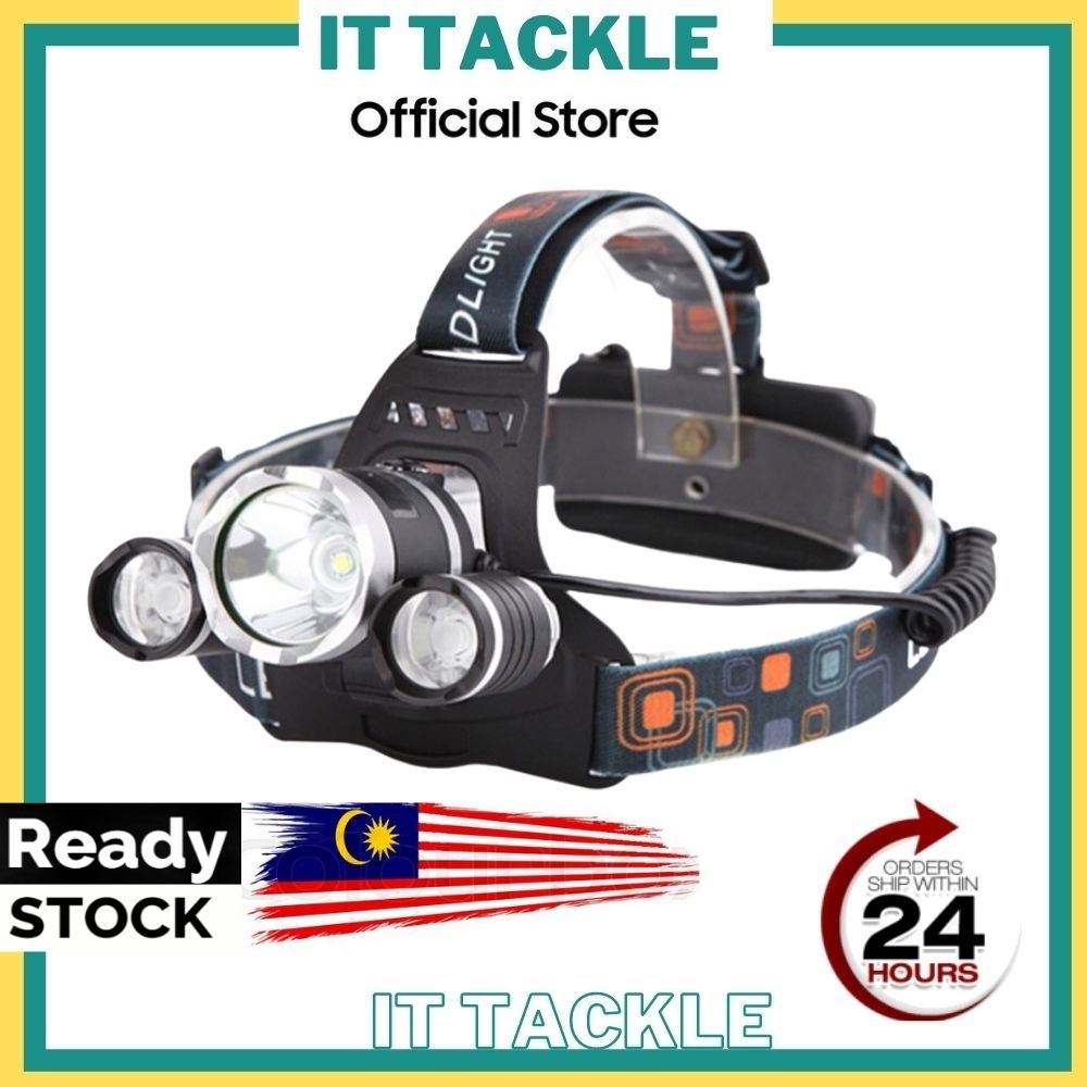 LAMPU KEPALA LED TERANG BOLEH CAS RECHARGEABLE LED HEAD LAMP HEADLIGHT ...