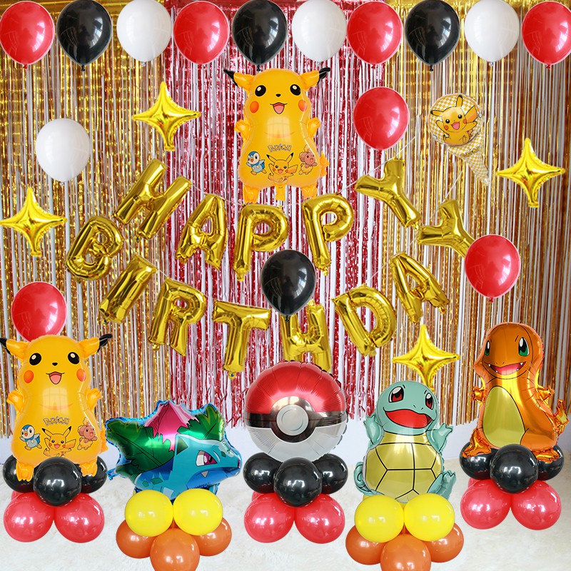 Pokemon Series Foil Balloon Ready Stock (Pikachu, Pokeball & Squirtle ...