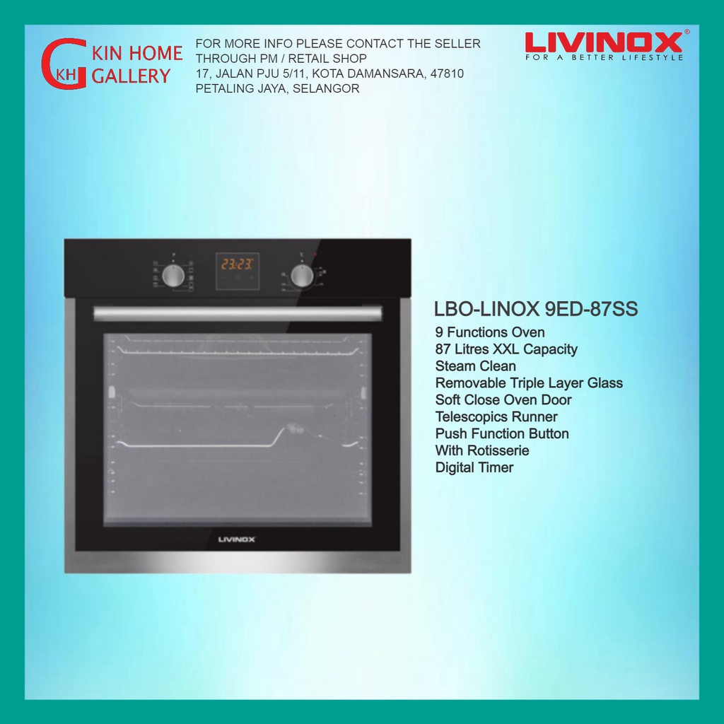 LIVINOX BUILT-IN OVEN (LBO-LINOX 9ED-87SS) | Shopee Malaysia