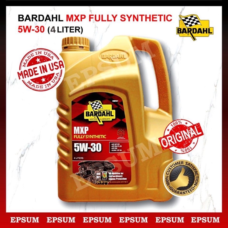 BARDAHL MXP FULLY SYNTHETIC ENGINE OIL 5W30 (4L) | Shopee Malaysia