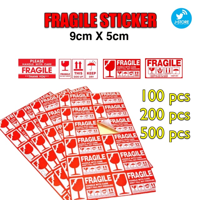 1pcs Fragile Sticker Fragile Label Warning Label Ready Stock | Shopee ...