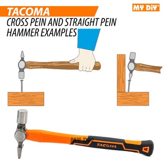 MYDIYHOMEDEPOT - TACOMA Cross Pein Hammer TPR Anti Slip Handle Wireman ...