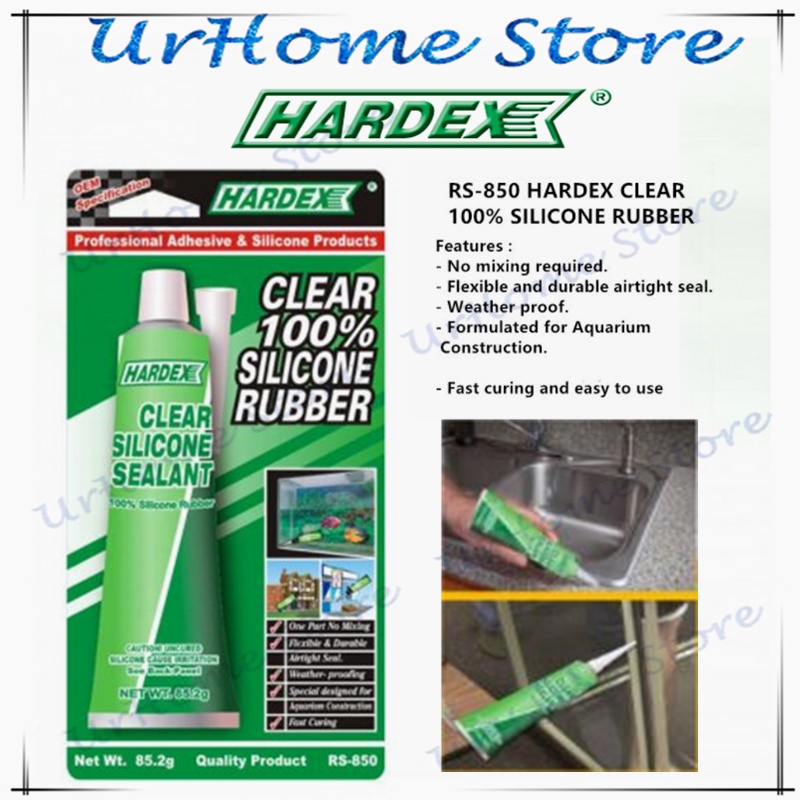 HARDEX RS850 CLEAR 100 SILICONE RUBBER GUM GLASS AQUARIUM FISH TANK ...