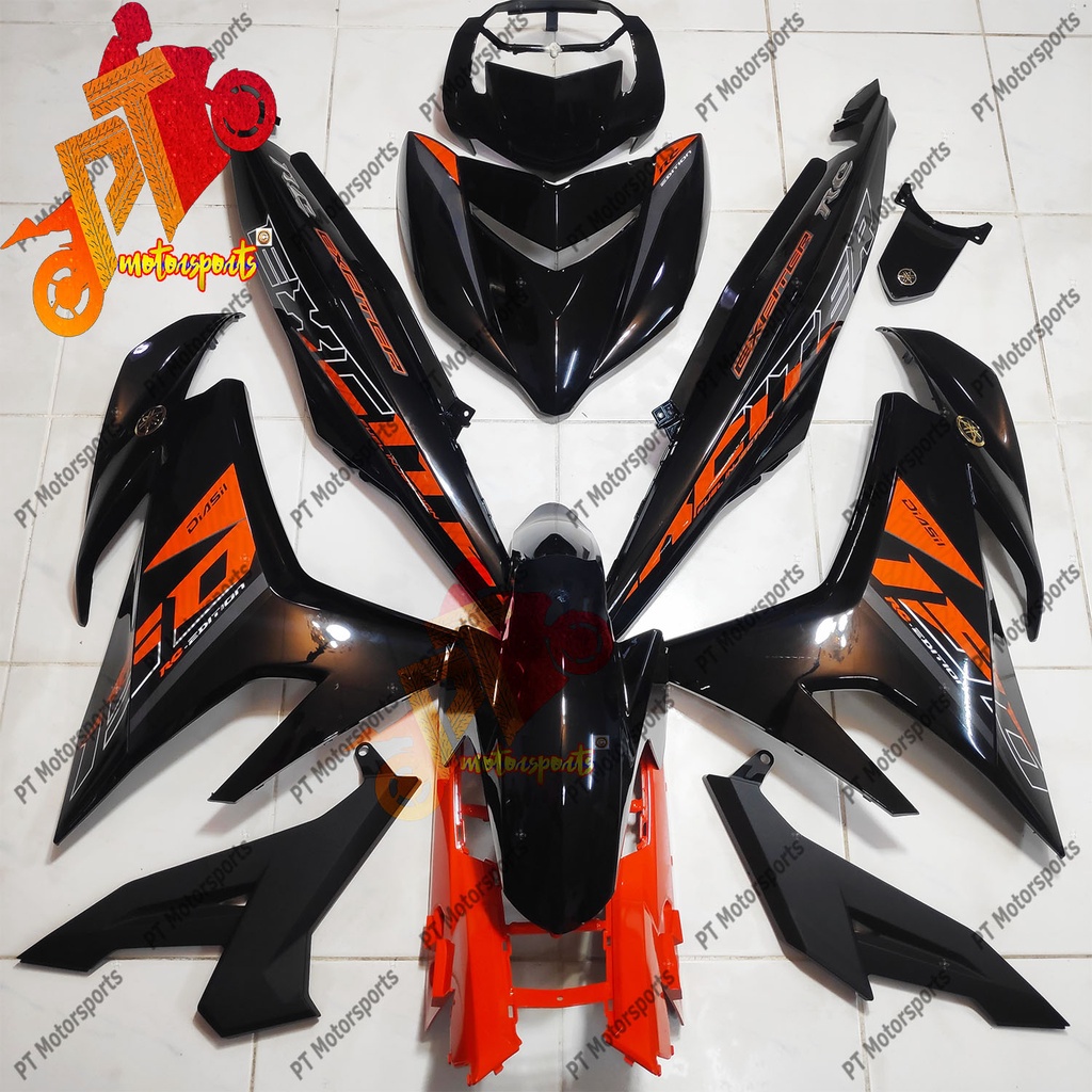 Yamaha Y15ZR Y15 V1 V2 Cover Set Matt Black Matt Black Kilat Orange ...
