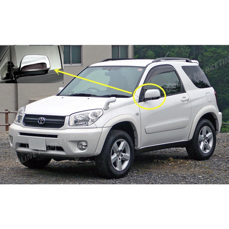 Toyota (RAV4 ACA20 / ACA21) (2000-2005) Door Mirror Cover Chrome Pair ...