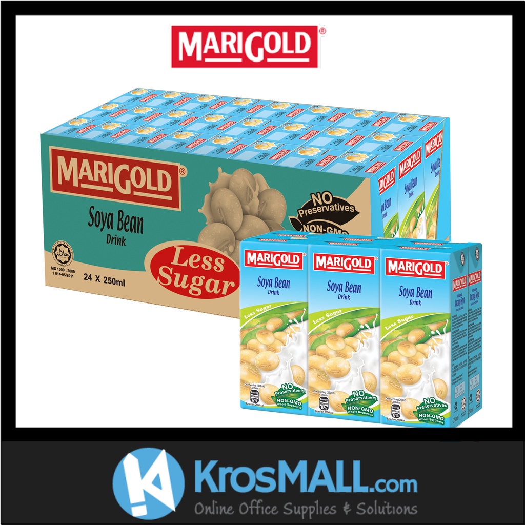 Marigold Asian Drink Less Sugar 24 x 250ml - Soya Bean | Shopee Malaysia