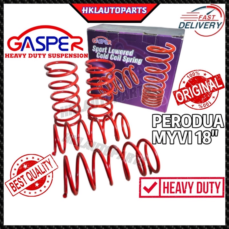 PERODUA MYVI 18" SPORT LOWERED COLD COIL SPRING (ORIGINAL GASPER)HEAVY ...