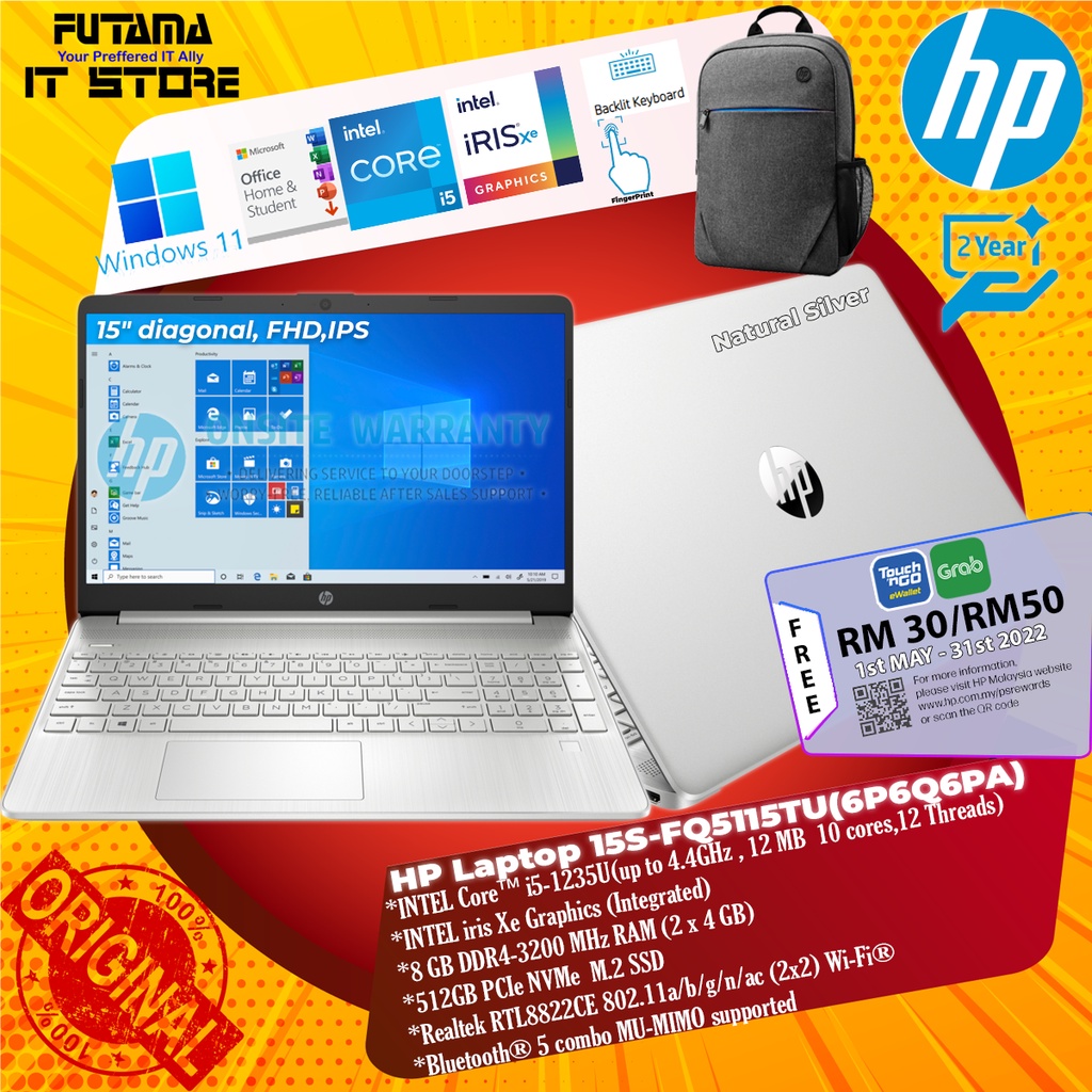 HP NOTEBOOK 15S-FQ5115TU(15" IPS FHD/Win 11/MS Office 2021 H&S/Core i5 ...