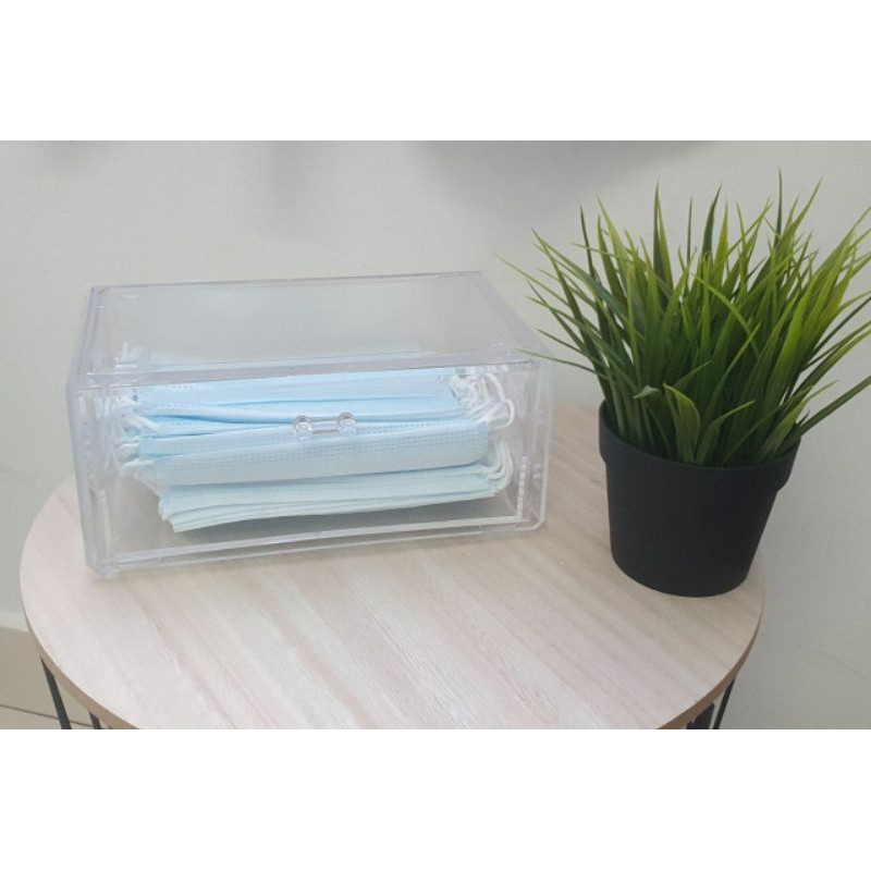 Face Mask Storage Box - Acrylic Make Up Storage Box | Shopee Malaysia