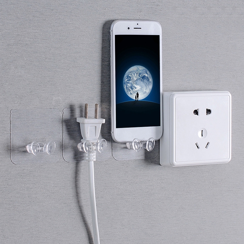 4pcs/set Transparent Power Plug Holder Rack Home Office Cable Socket ...