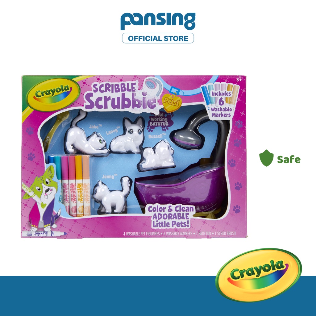 Crayola Scribble Scrubbie Pets Scrub Tub Playset (Jake, Laney, Rusell ...