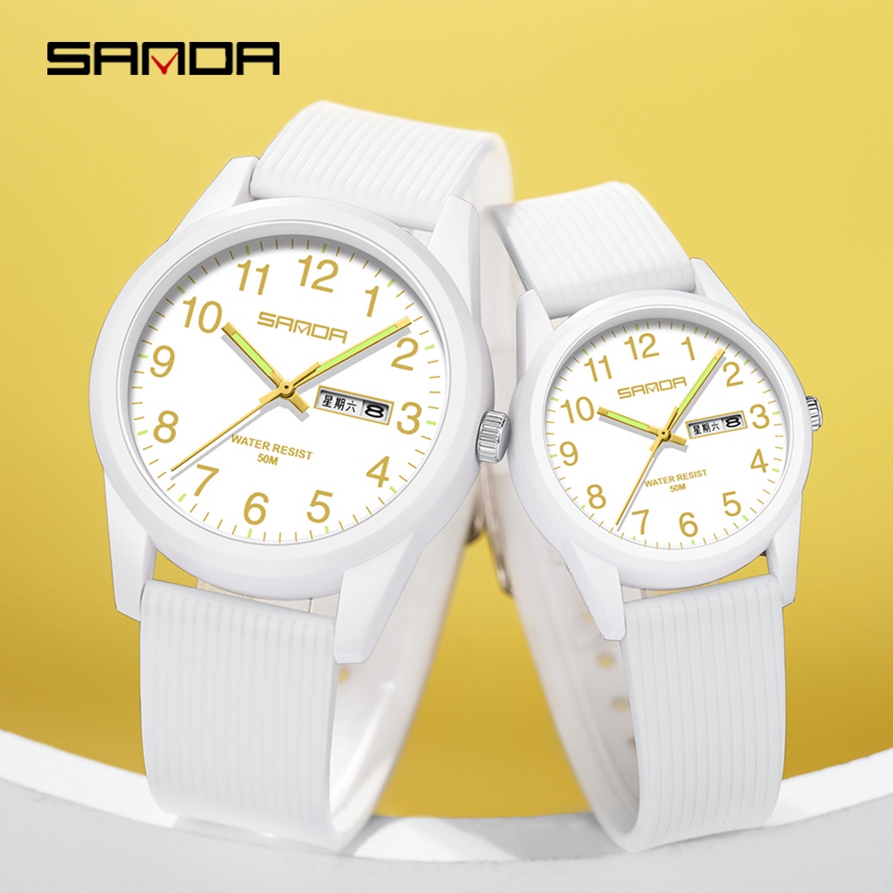 SANDA Solid Color Romantic Couple Style LED Digital Display Watch ...