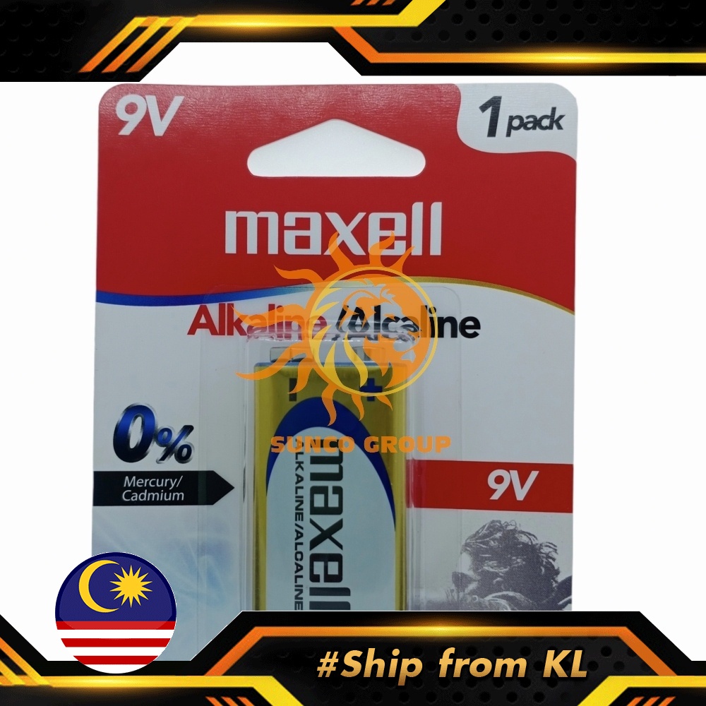 Maxell Japan 9V Alkaline Heavy Duty Battery Smart Tag SmartTag (1PC ...