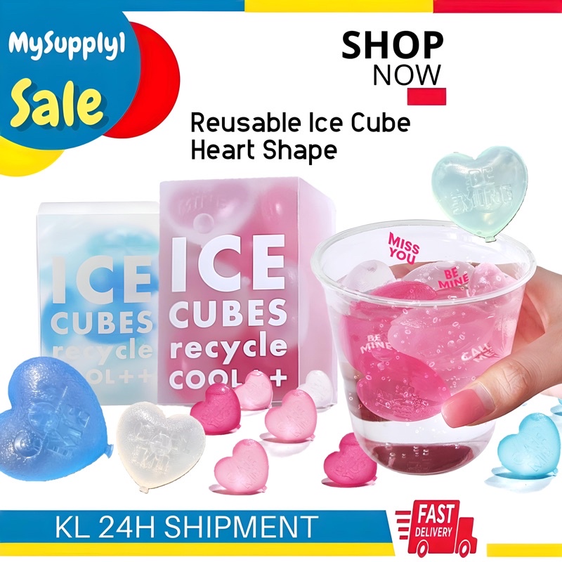 Ice Cube-Reusable Ice Cube Heart Quick Frozen Ice Cubes Cool Glacier ...