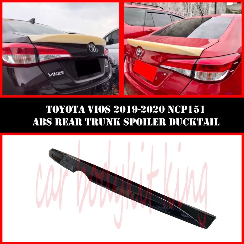 TOYOTA VIOS NCP151 2019-2020 ABS REAR TRUNK SPOILER DUCKTAIL ABS SKIRT LIP BODYKIT(BLACK ...