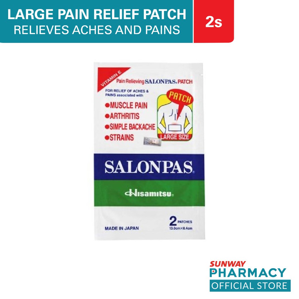 Salonpas Patch Large Size (2's x 13cm x 8.4cm) | Shopee Malaysia